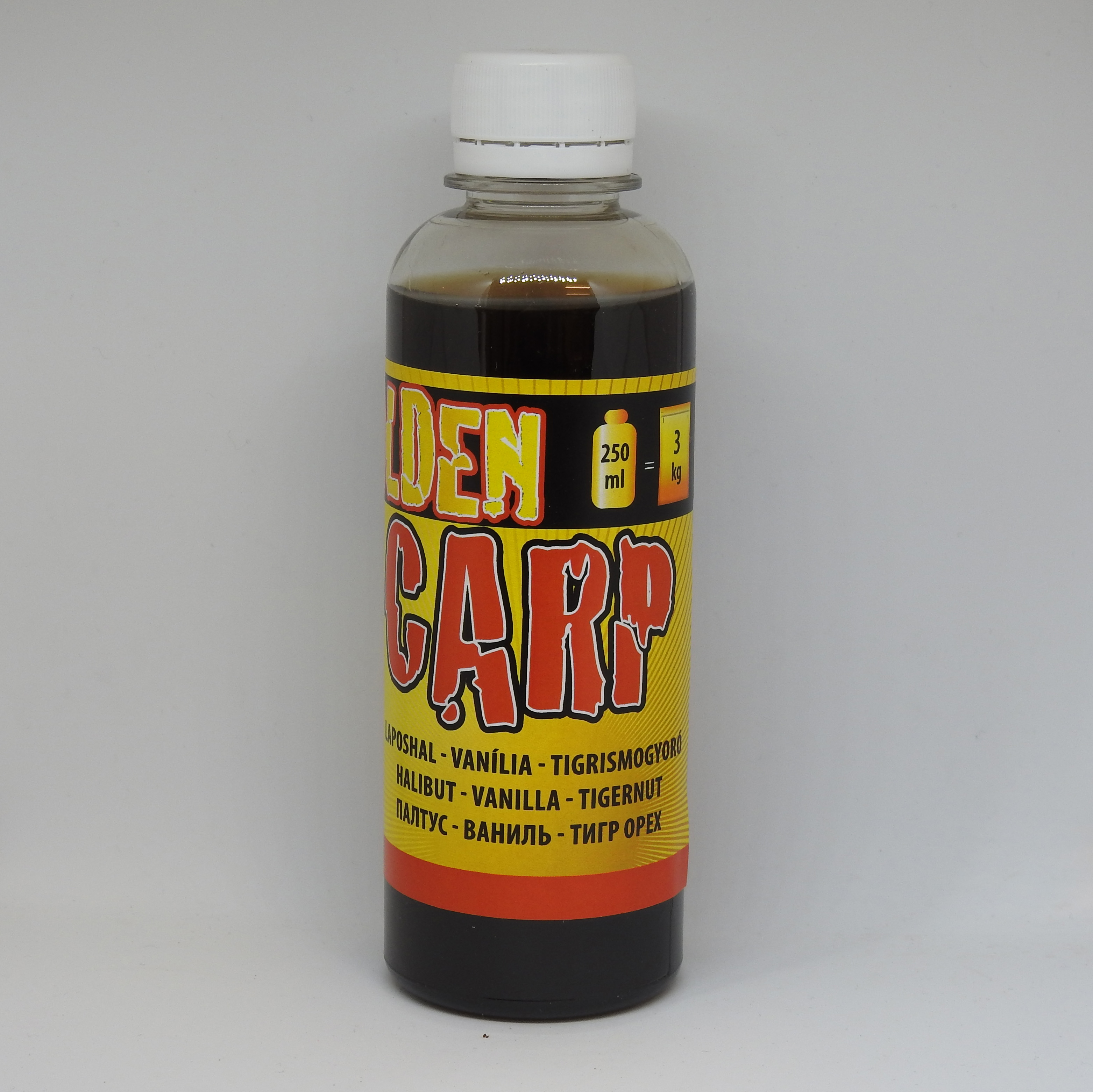 Golden Carp Liquid Halibut-Vanília-Tigrismogyoró/ Halibut-Vanilla-Tigernut 250ml - Tímár Mix